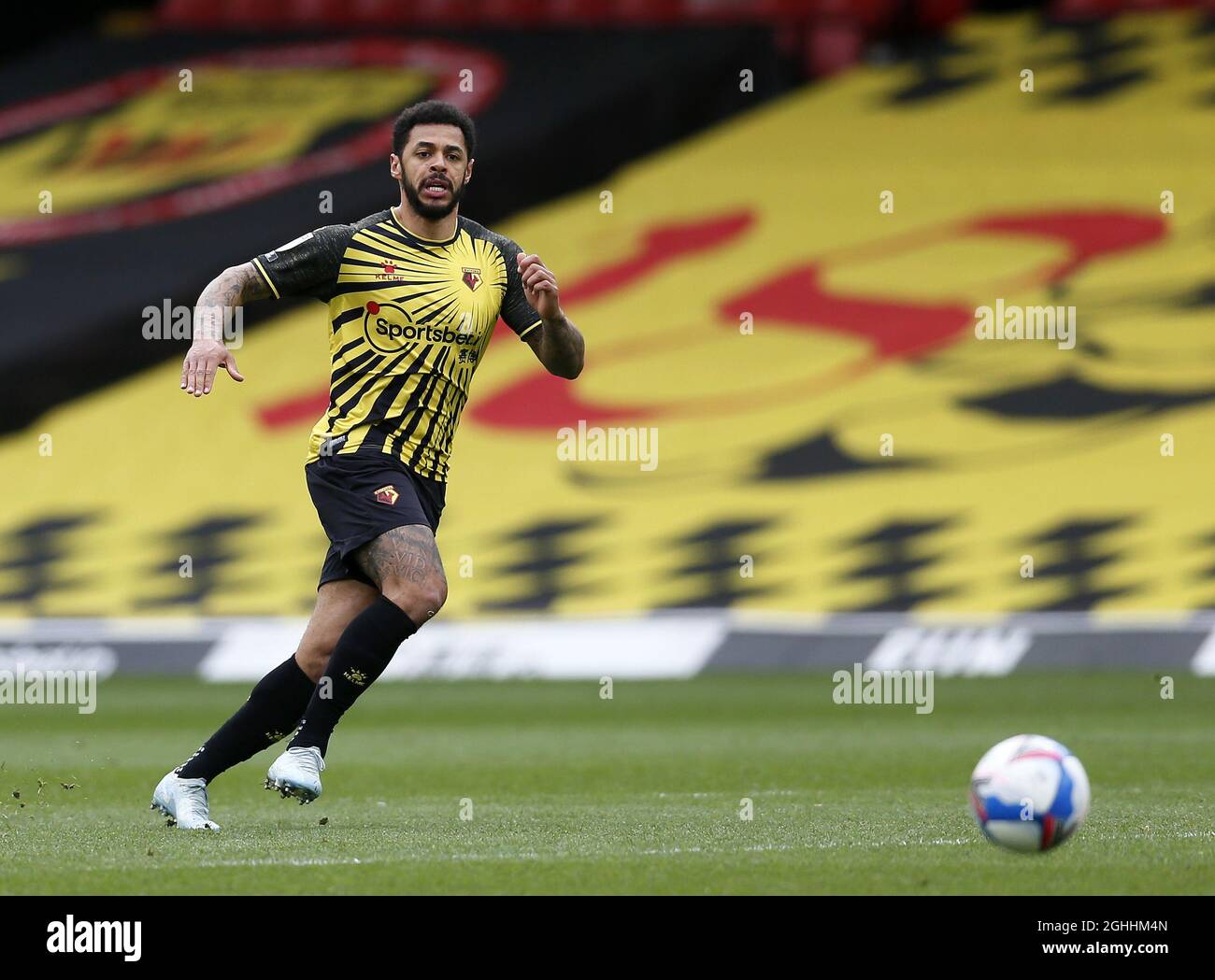 Andre Gray of Watford during the Sky Bet Championship match at Vicarage ...