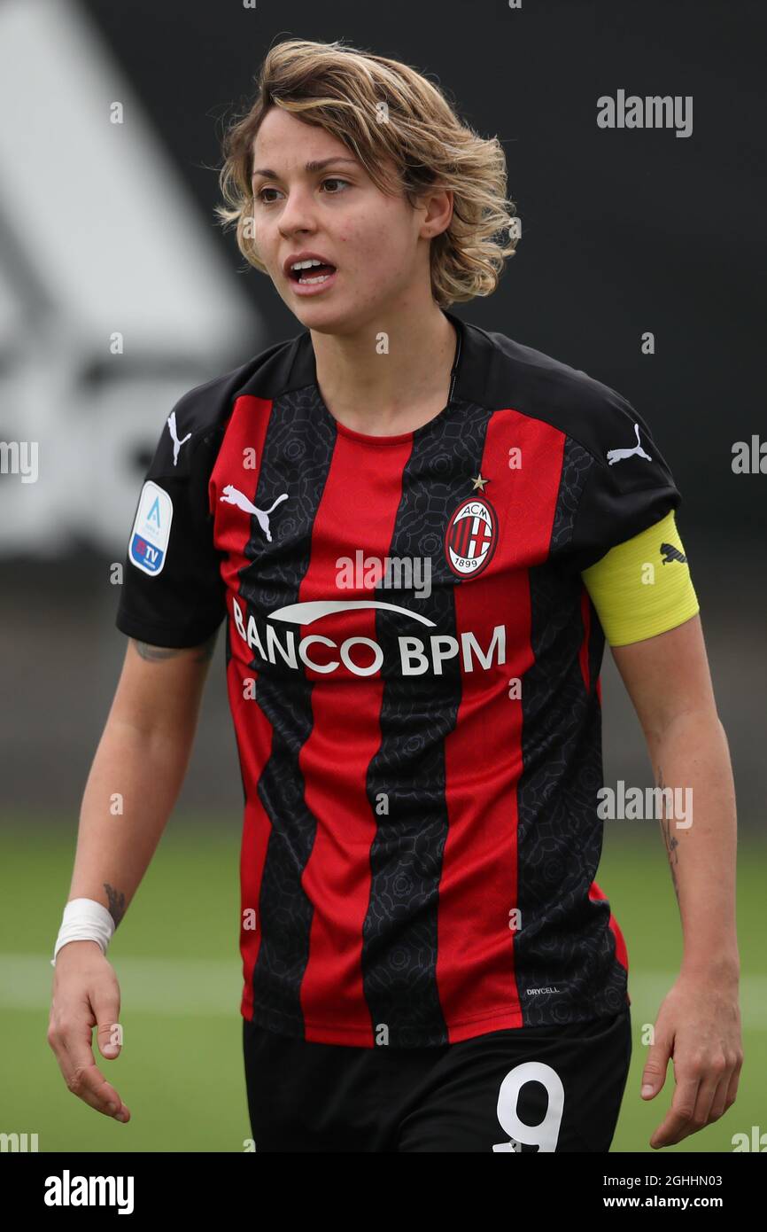 Valentina Giacinti of AC Milan reacts during the Serie A Femminile match at the Juventus Center ...