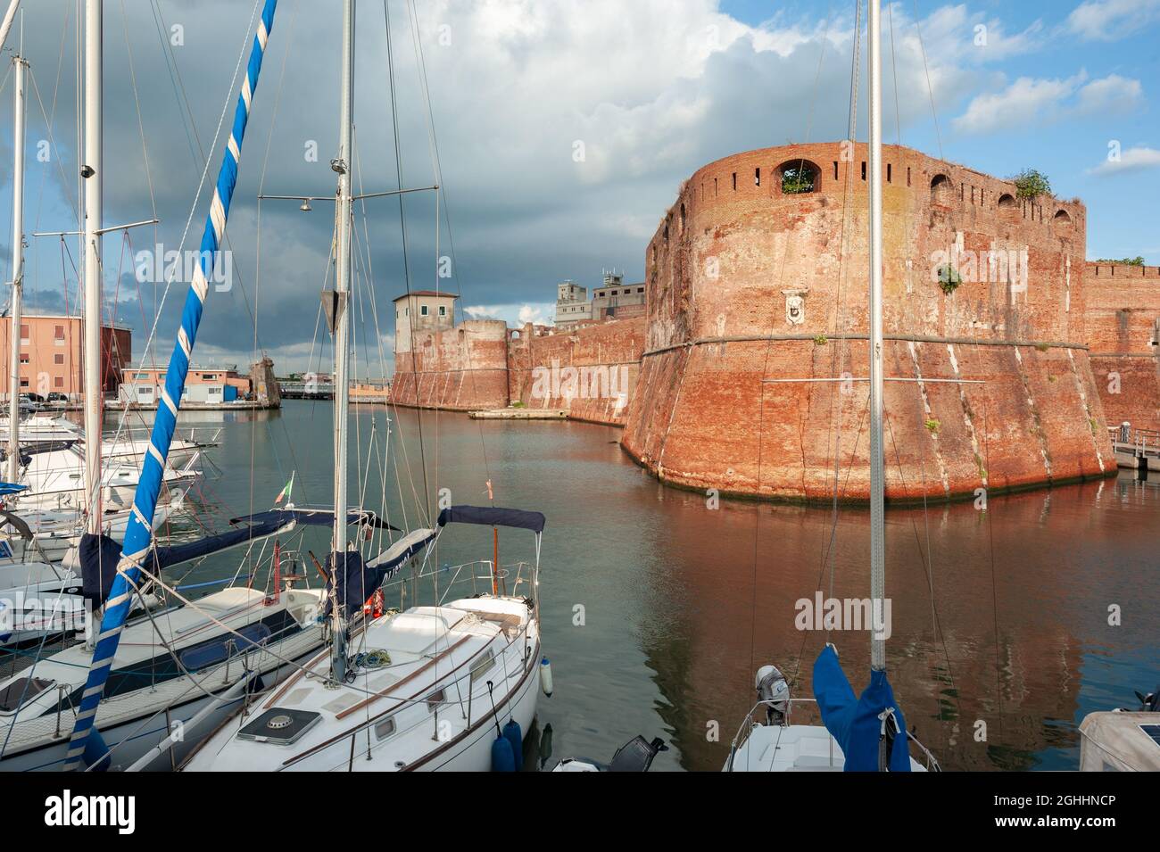 The Fortezza vecchia (Old Fortress) near the port. The construction ...