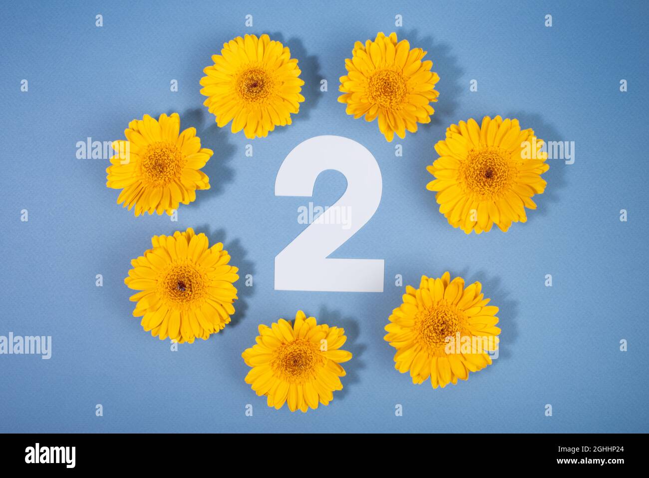 Number 2 with flowers hi-res stock photography and images - Alamy