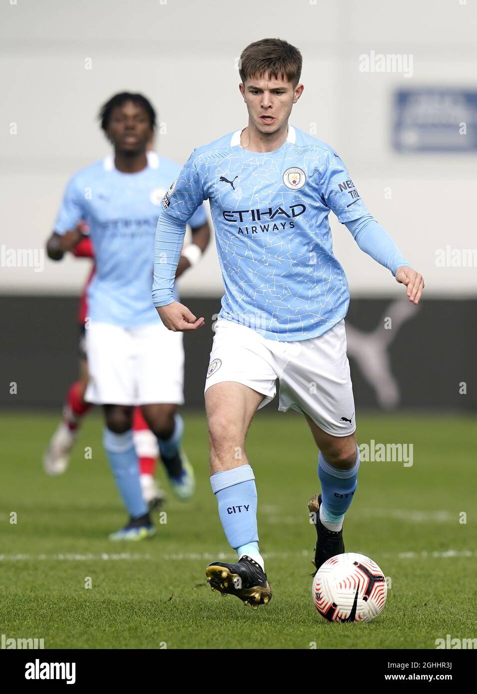 James McAtee of Manchester City during the Professional Development ...