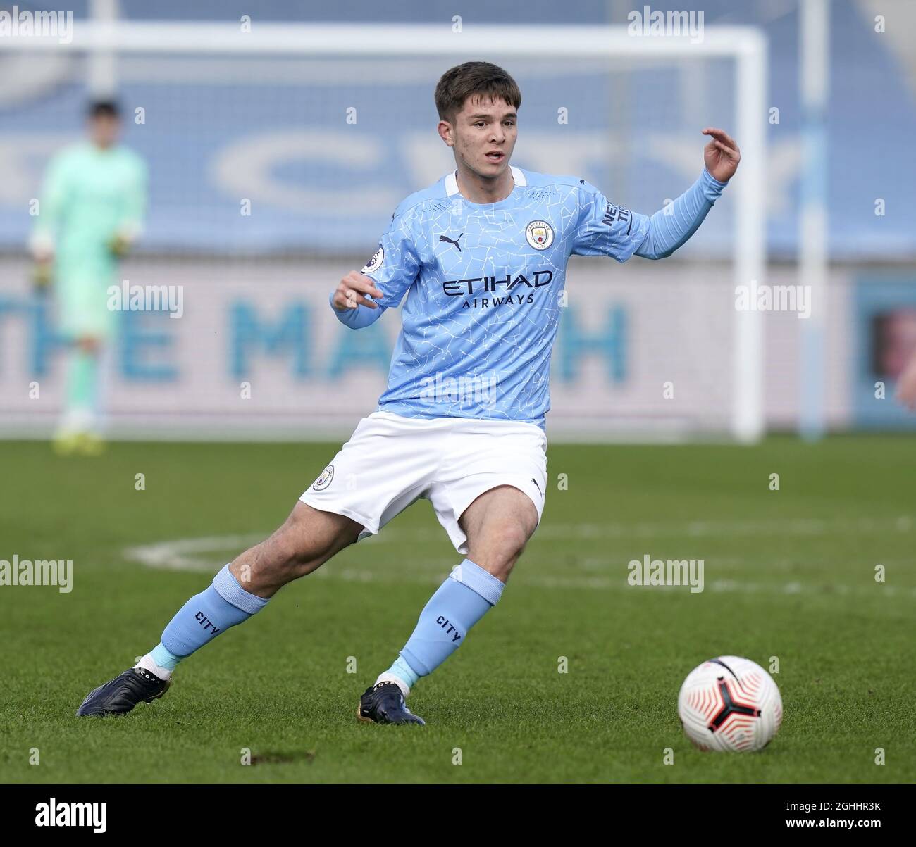 James McAtee of Manchester City during the Professional Development ...