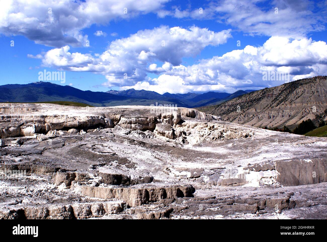 Yellowstone people travertine hi-res stock photography and images - Alamy