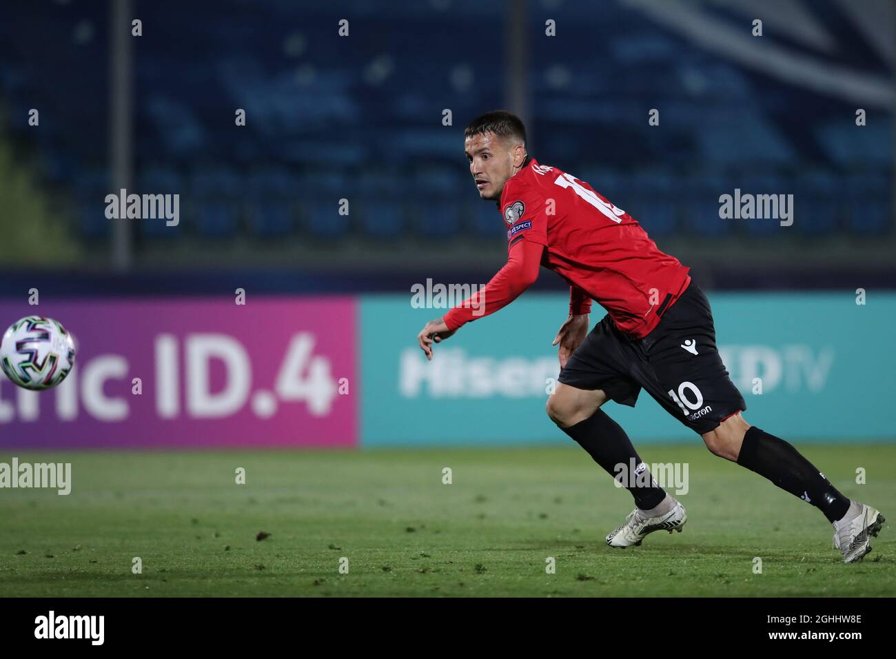 Rey Manaj of Albania during the FIFA World Cup qualifiers match at San ...