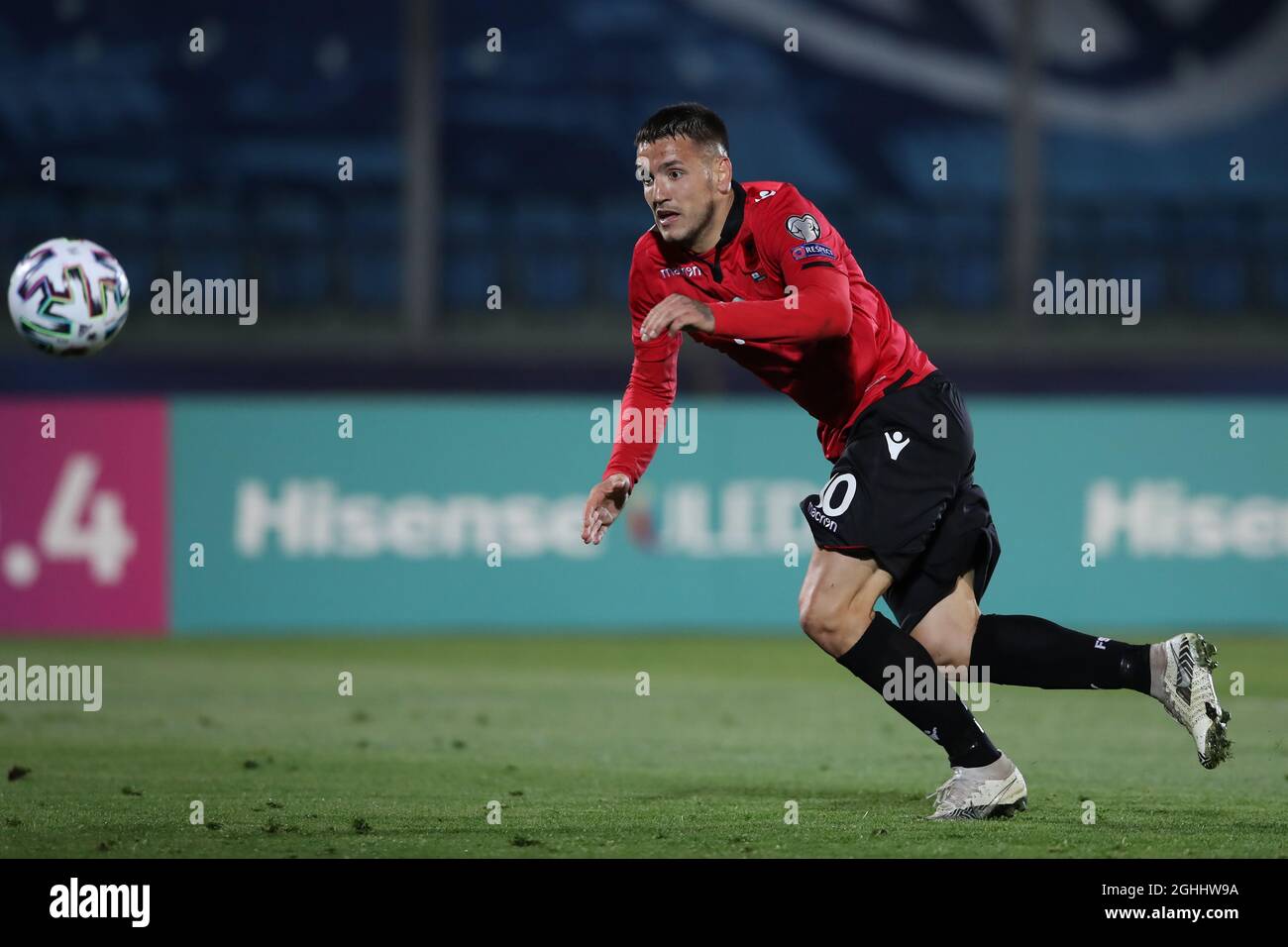 Rey Manaj of Albania during the FIFA World Cup qualifiers match at San ...