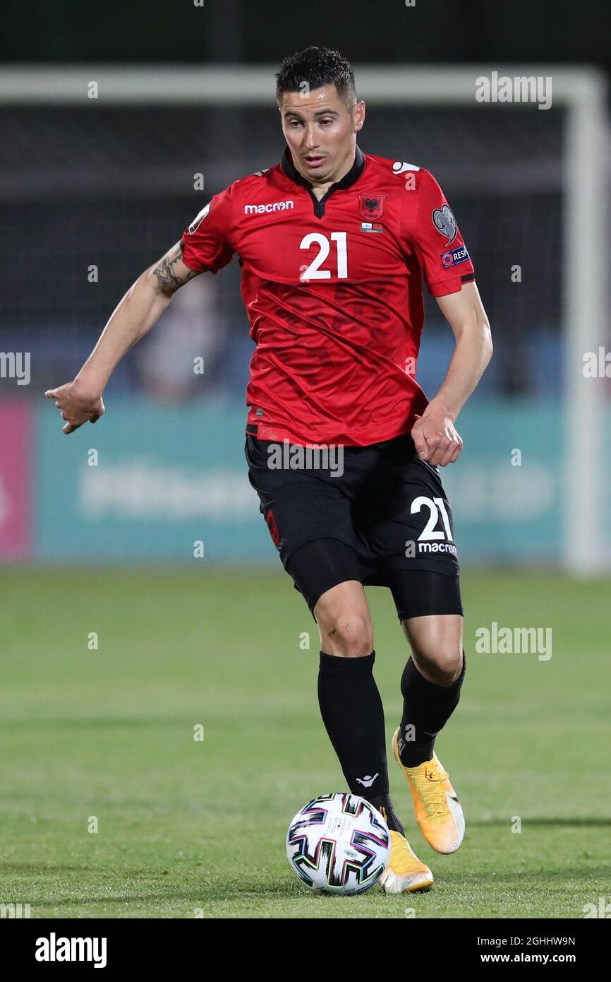 Odise Roshi of Albania during the FIFA World Cup qualifiers match at ...