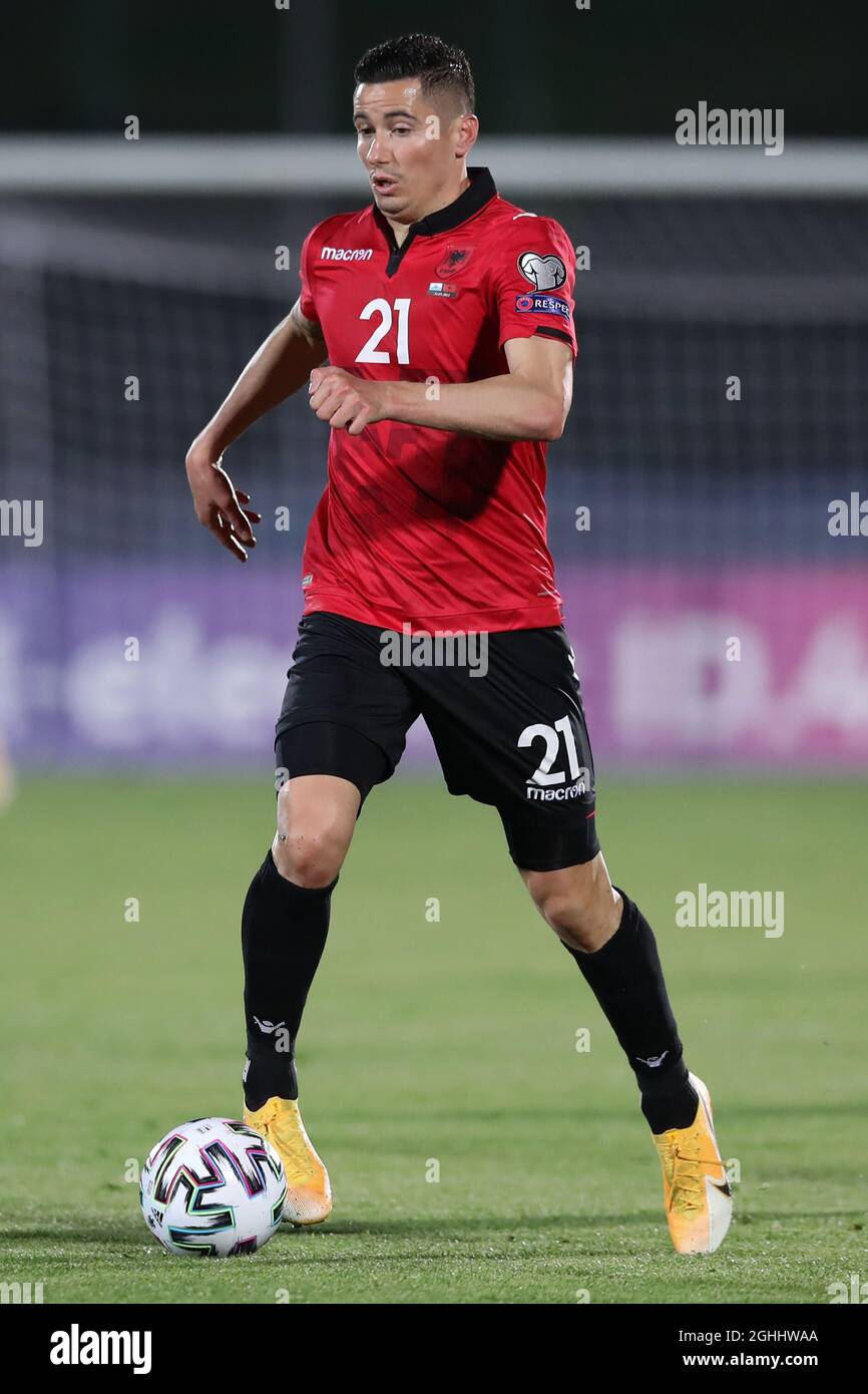 Odise Roshi of Albania during the FIFA World Cup qualifiers match at ...