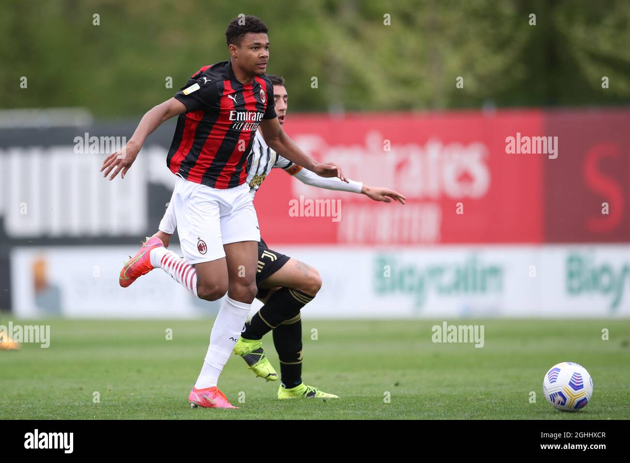 Milan, Italy, 10th April 2021. Emil Joof Roback of AC Milan and ...