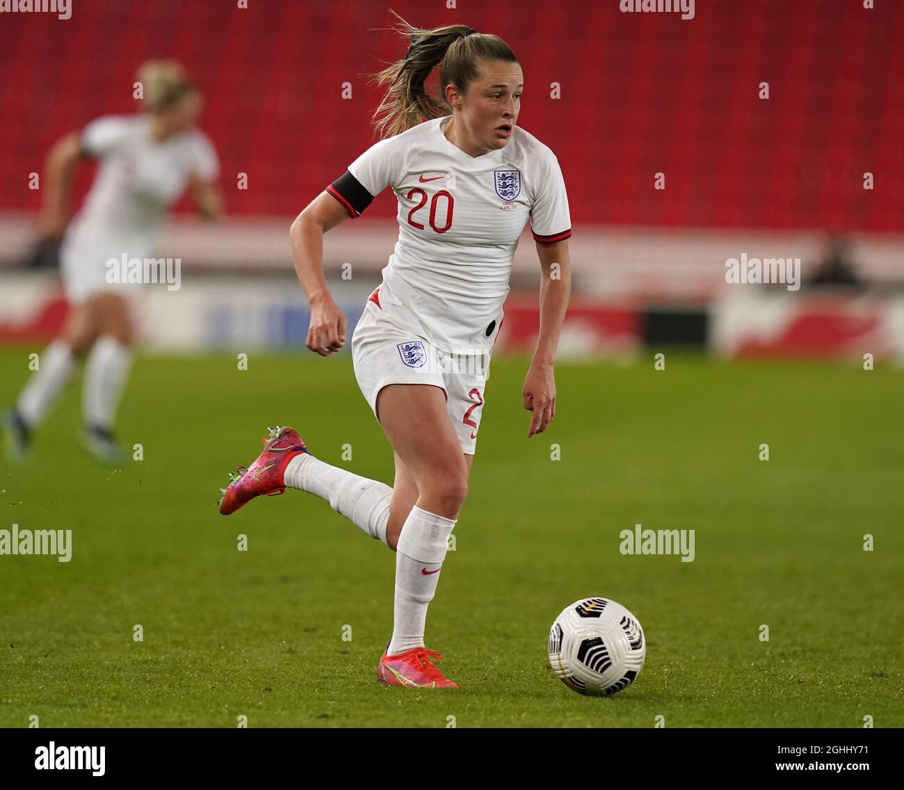 Stoke, England, 13th April 2021. Ella Toone of England during the ...