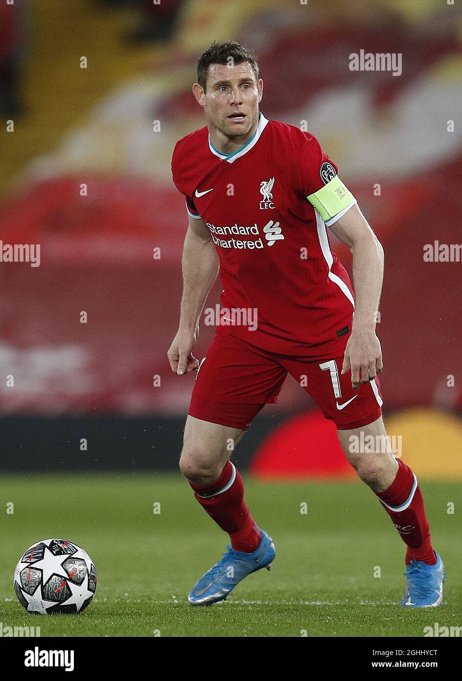 Liverpool, England, 14th April 2021. James Milner of Liverpool during ...