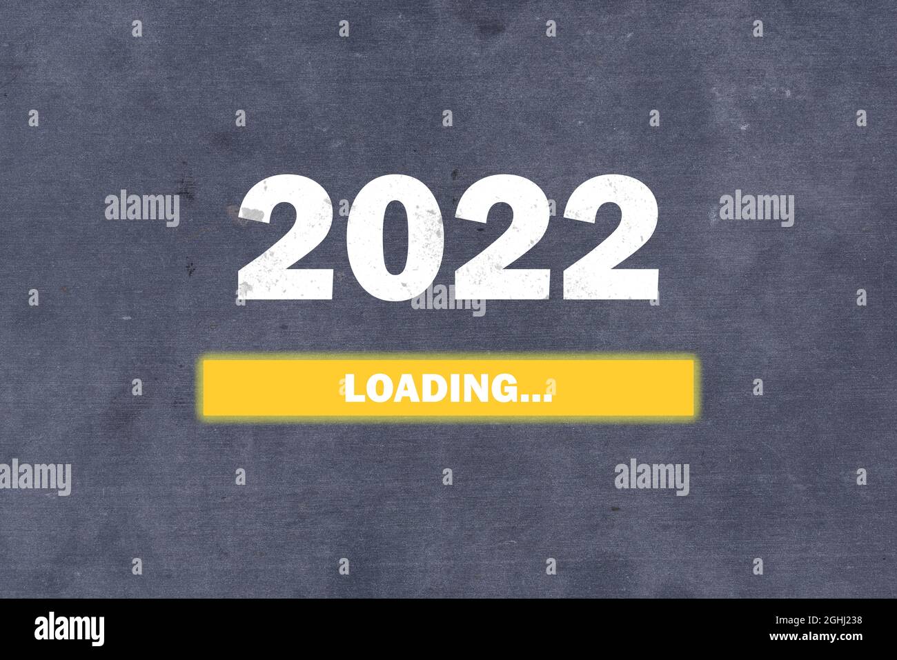 Illustration of a bar showing the loading of 2022 year on the grungy ...