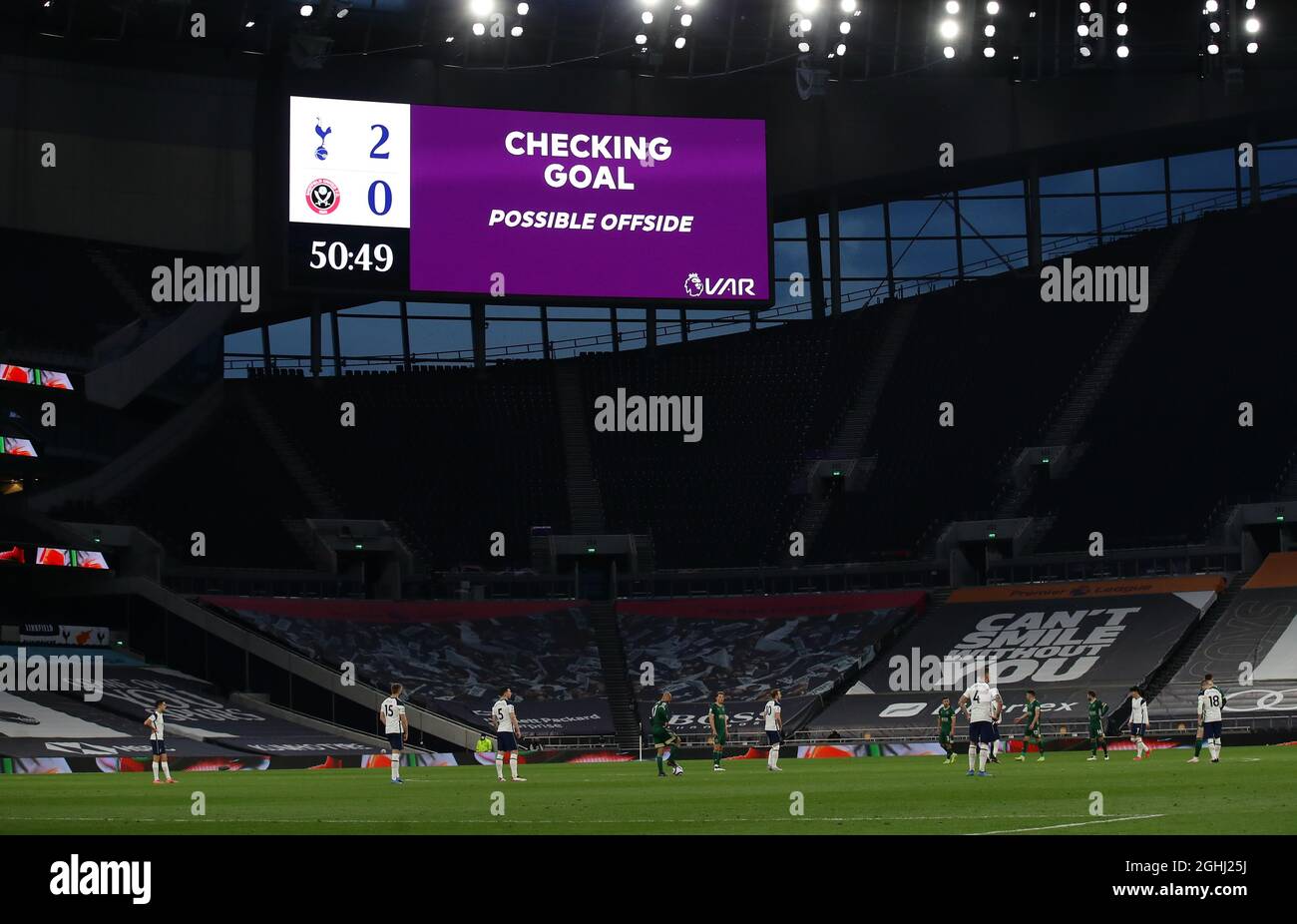 London, England, 2nd May 2021. VAR checks a Tottenham goal during the ...