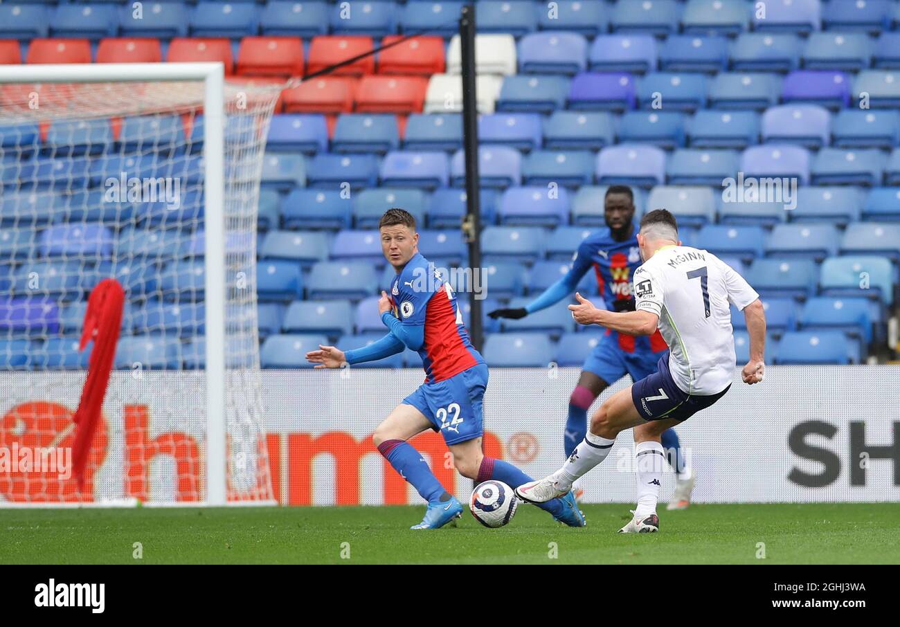 London, England, 16th May 2021. John McGinn of Aston Villa scores the ...