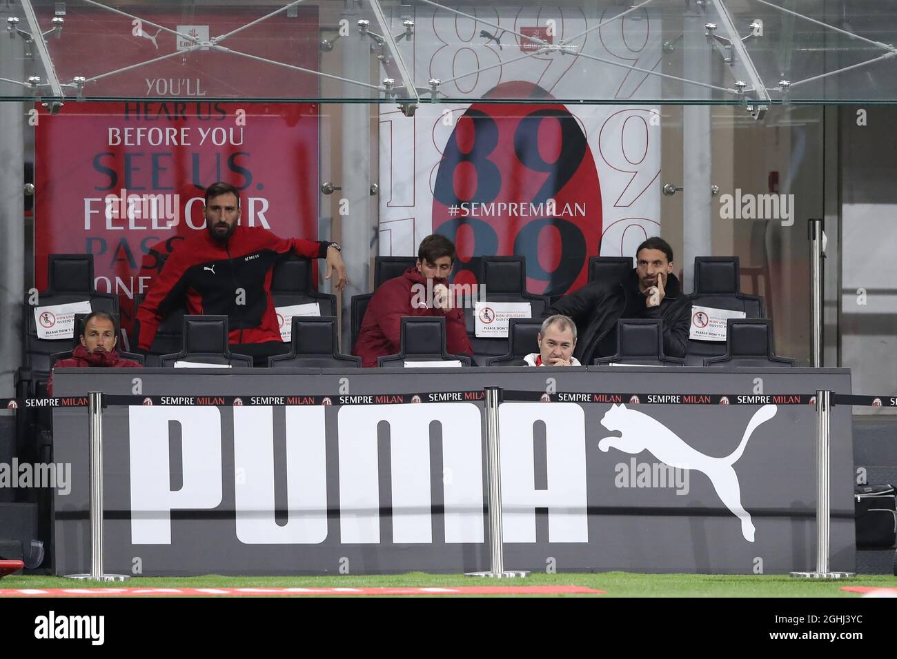 Milan, Italy, 16th May 2021. Zlatan Ibrahimovic of AC Milan sidelined ...