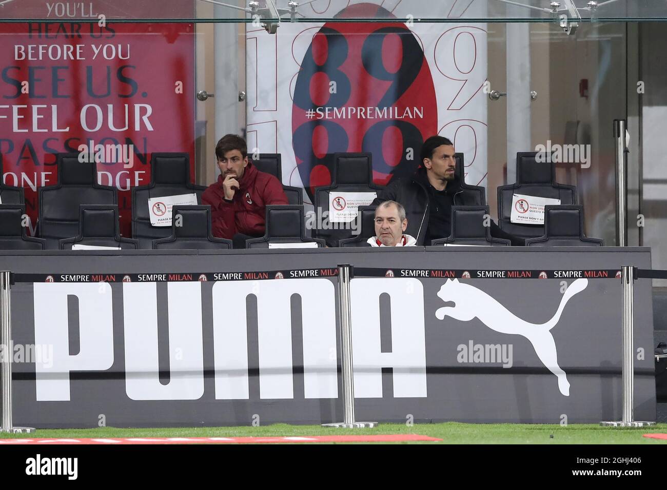 Milan, Italy, 16th May 2021. Zlatan Ibrahimovic of AC Milan sidelined ...