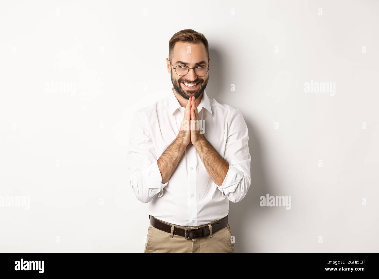 Cunning businessman rubbing hands hi-res stock photography and images ...