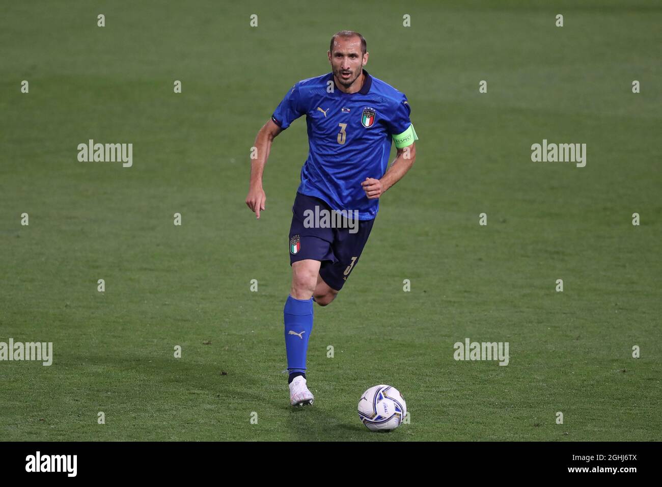 Bologna, Italy, 4th June 2021. Giorgio Chiellini of Italy during the ...