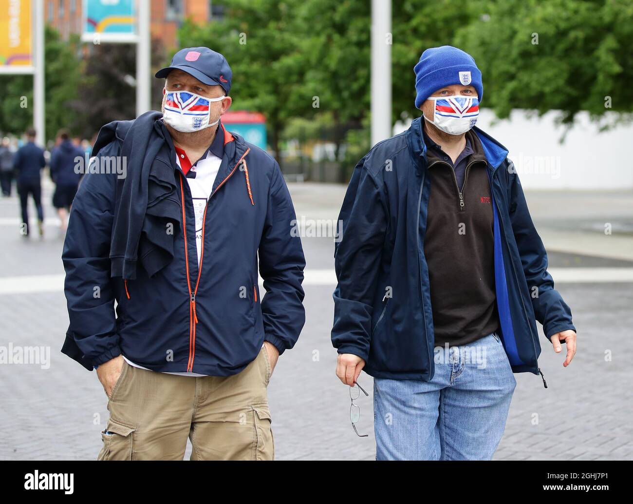 London, England, 18th June 2021. England fans arrive with face ...