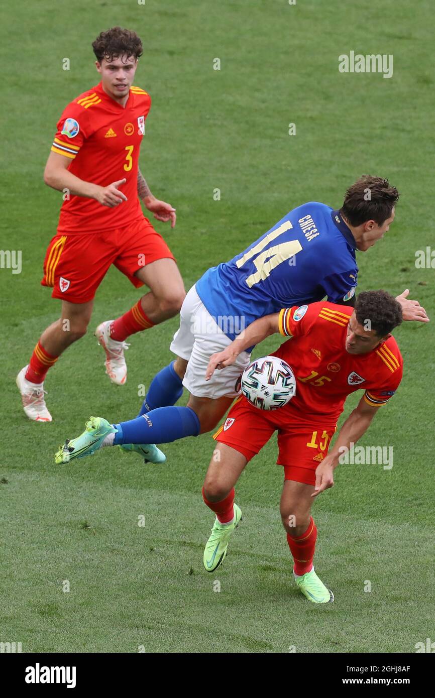 Rome, Italy, 20th June 2021. Neco Williams of Wales looks on as team ...