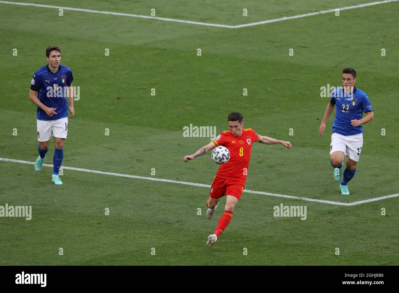 Rome, Italy, 20th June 2021. Federico Chiesa and Giacomo Raspadori of ...