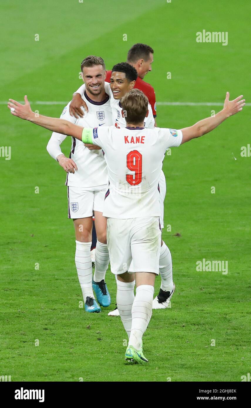 London, England, 22nd June 2021. Jordan Henderson of England celebrates ...