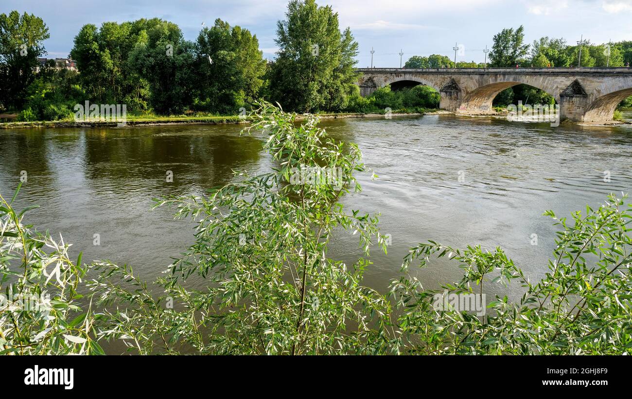 Georges V Bridge crossing the river Loire, Orleans, Loiret, Centre-Val ...