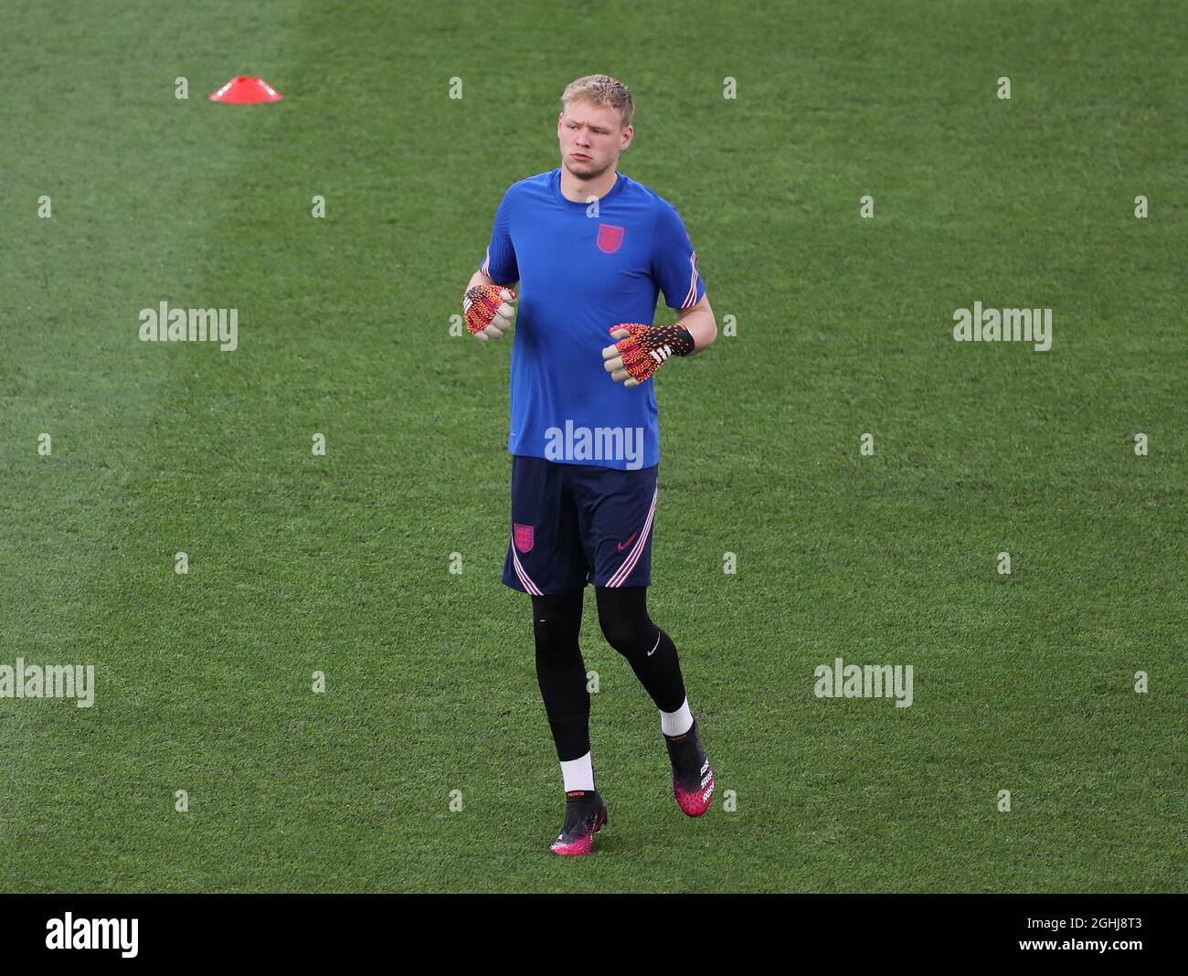 Rome, Italy, 3rd July 2021. Aaron Ramsdale of England warms up during ...