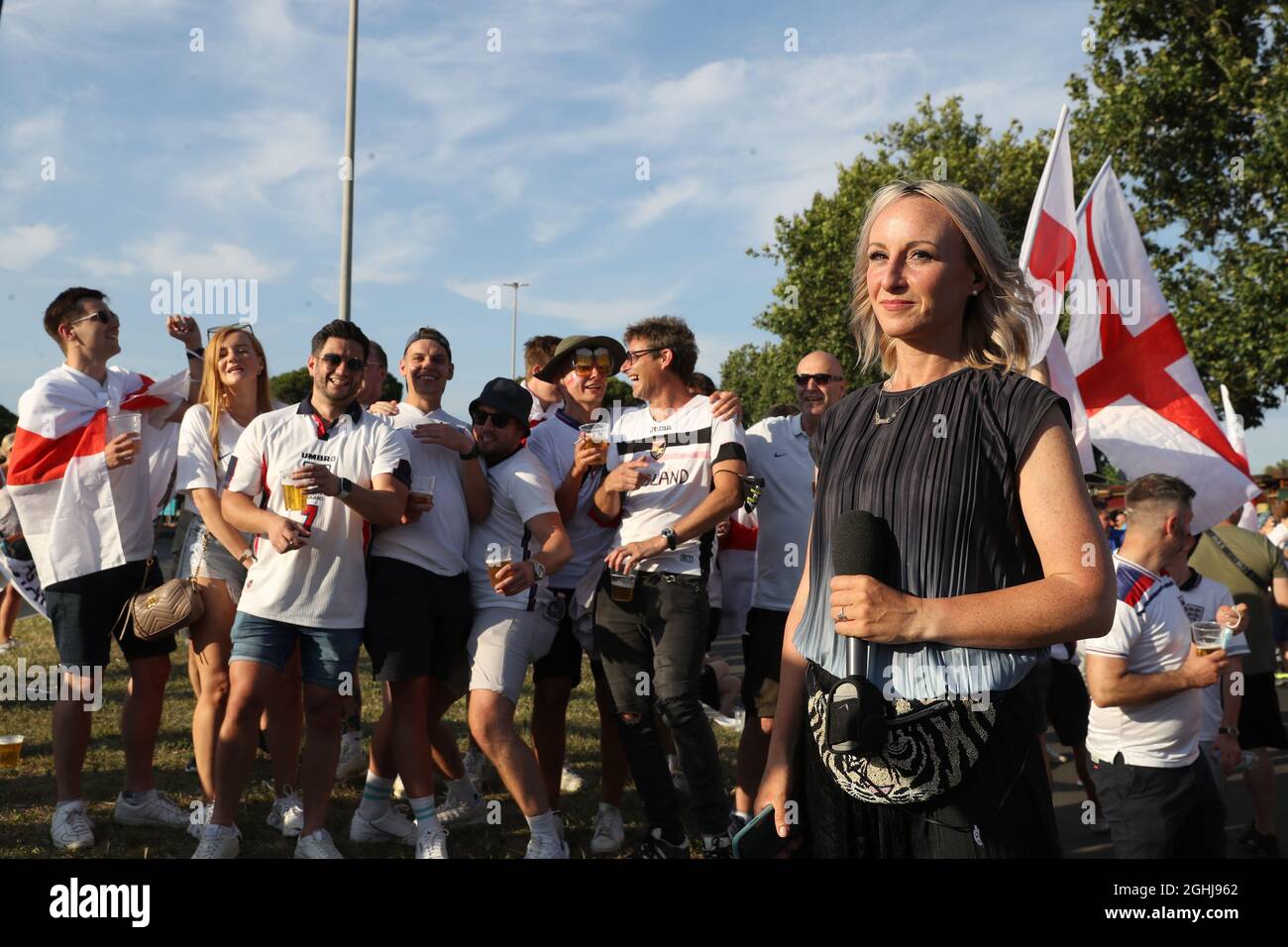 Rome, Italy, 3rd July 2021. BBC Sports correspondent Natalie Pirks is ...