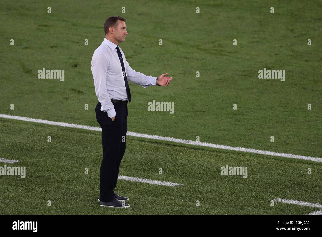 Rome, Italy, 3rd July 2021. Andrea Shevchenko Head coach of Ukraine ...