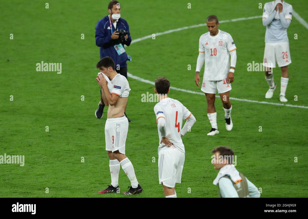 London, England, 6th July 2021. Tears shed by Gerard Moreno of Spain ...