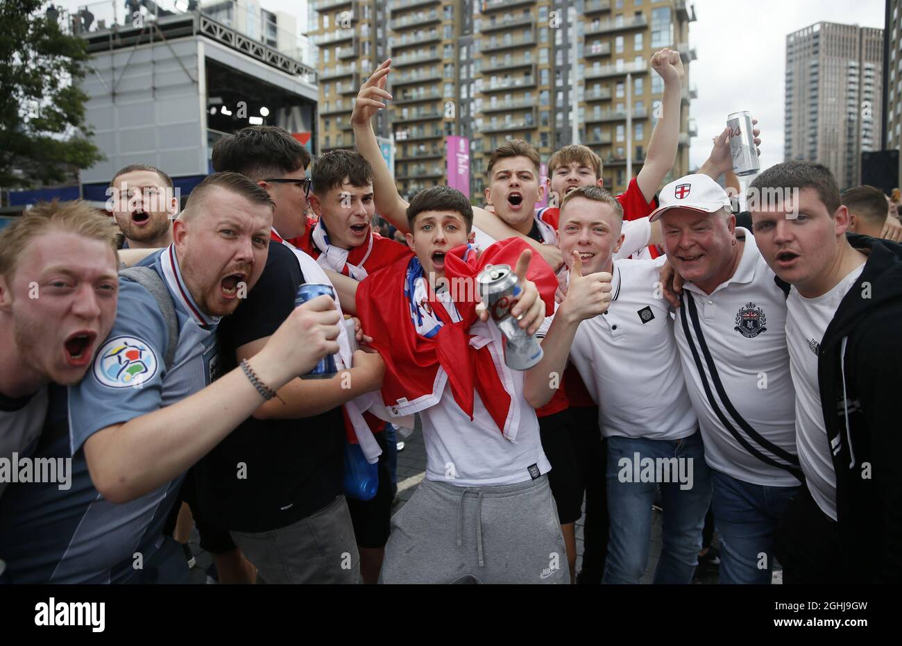 London, England, 11th July 2021. England fans arrive near the stadium ...