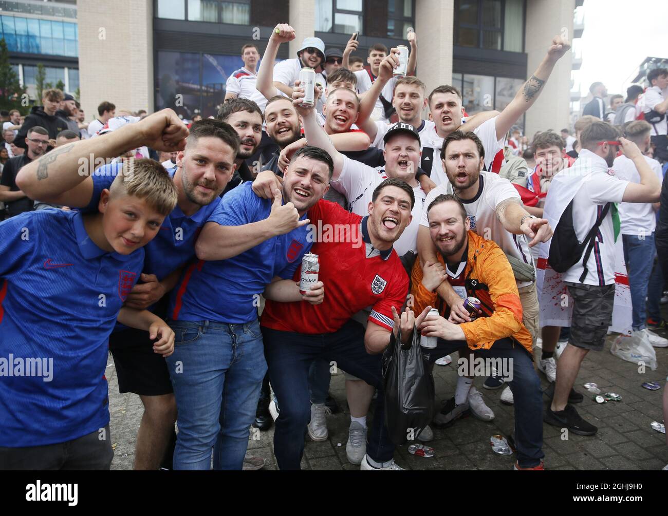 London, England, 11th July 2021. England fans arrive near the stadium ...