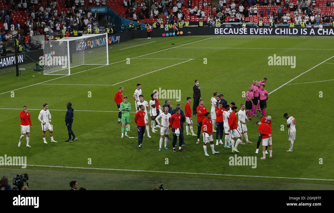 London, England, 11th July 2021. The England team wait to watch the ...