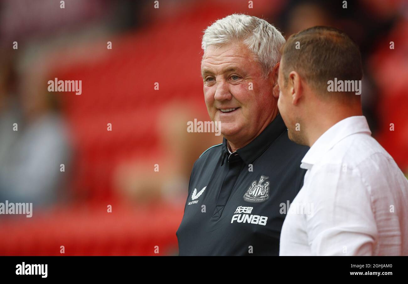 Doncaster, England, 23rd July 2021. Steve Bruce manager of Newcastle ...