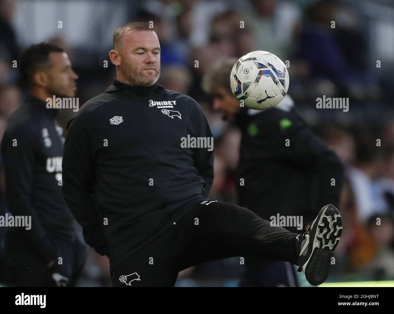 Derby, England, 28th July 2021. Wayne Rooney the manager of Derby ...