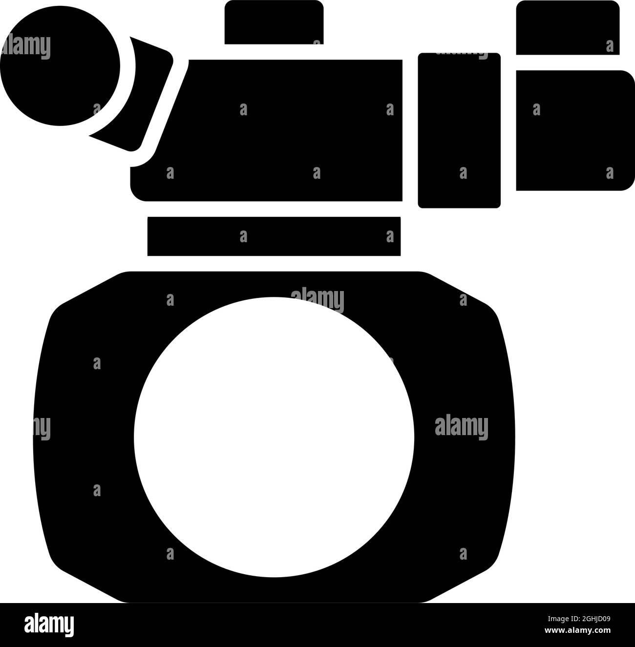 3d Movie Camera Icon. Black Stencil Design. Vector Illustration Stock ...