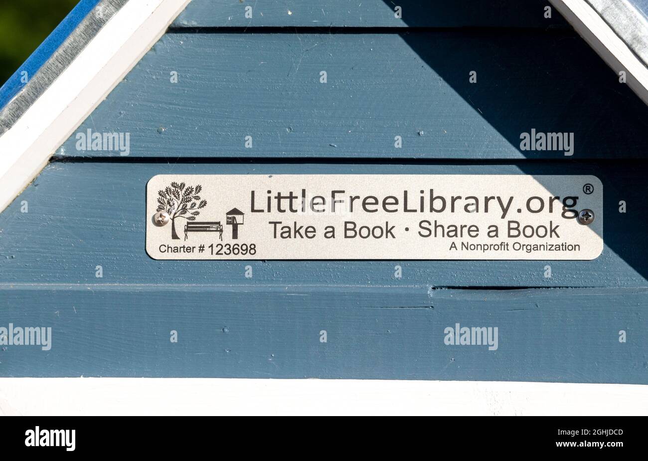 Sign on Little Free Library, Neighborhood Library or book exchange ...