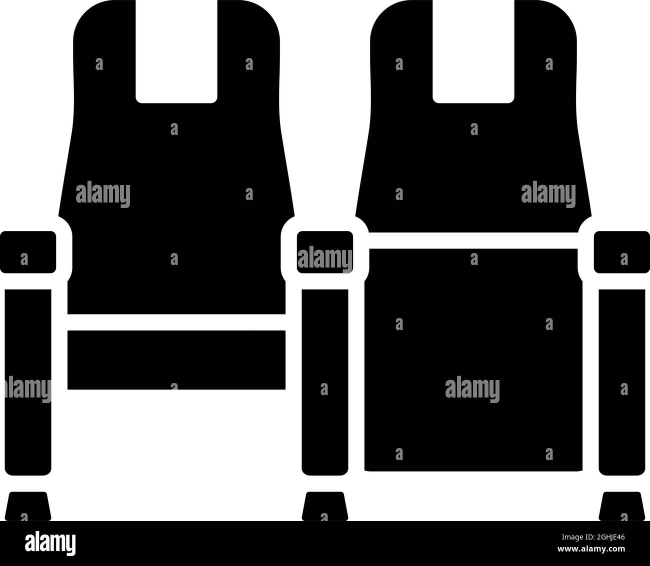 Cinema Seats Icon. Black Stencil Design. Vector Illustration Stock ...