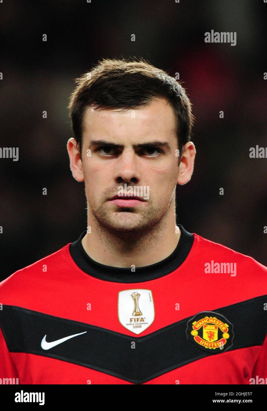 Darron Gibson of Manchester United during the UEFA Champions League ...