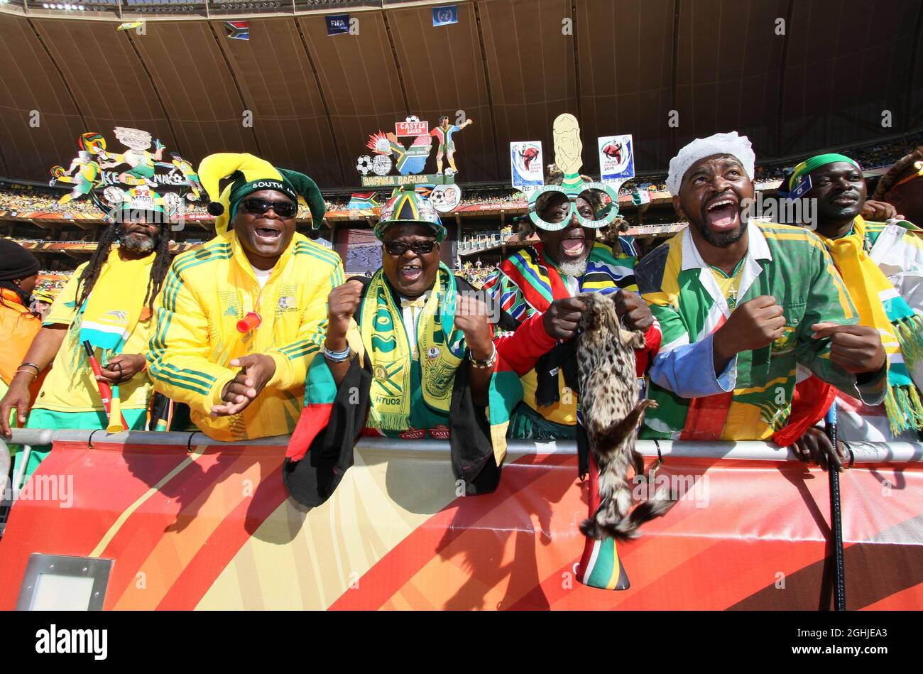 South African fans celebrates before the opening match Stock Photo - Alamy