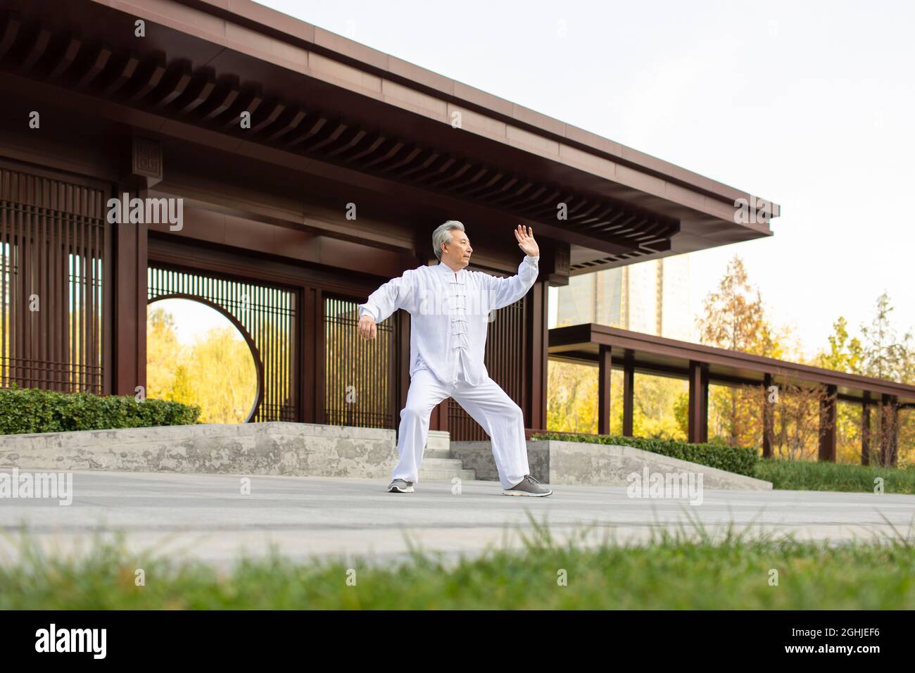 Old chinese man tai chi hi-res stock photography and images - Alamy