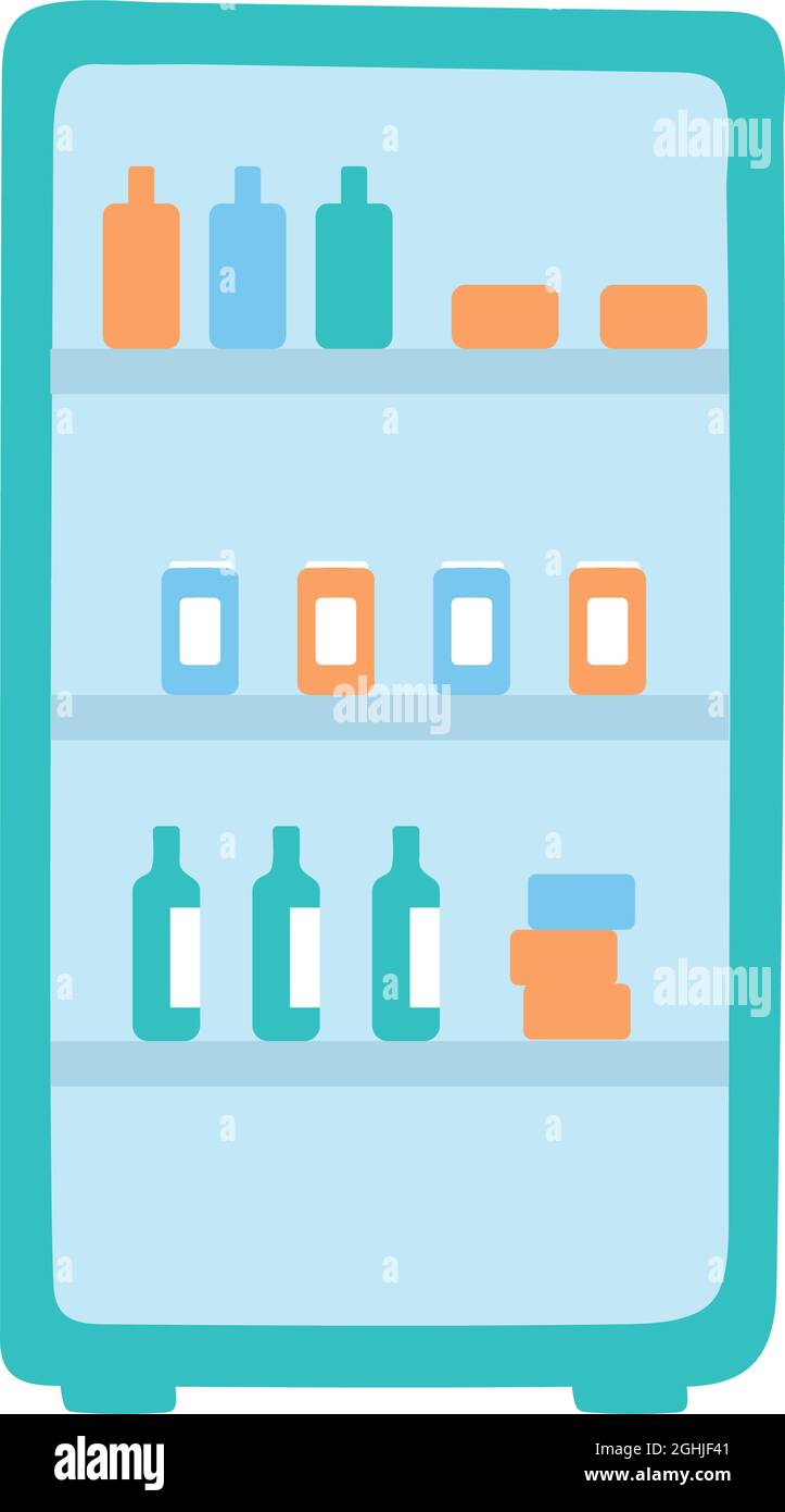 refrigerator with beverages Stock Vector Image & Art - Alamy