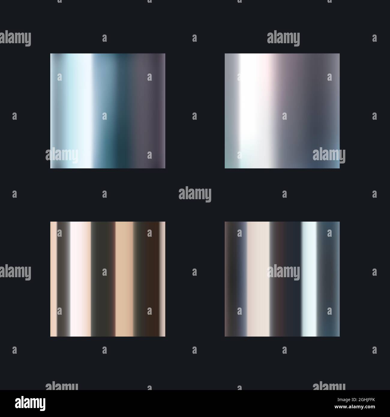 realistic chrome metal templates set on black Stock Vector Image & Art ...