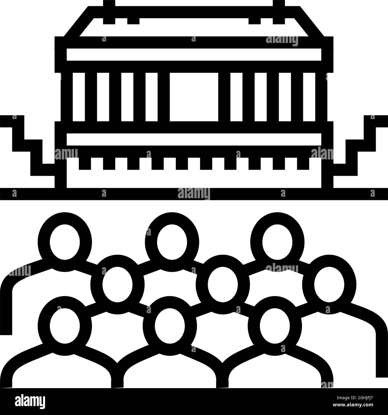 theater ancient greece line icon vector illustration Stock Vector Image ...
