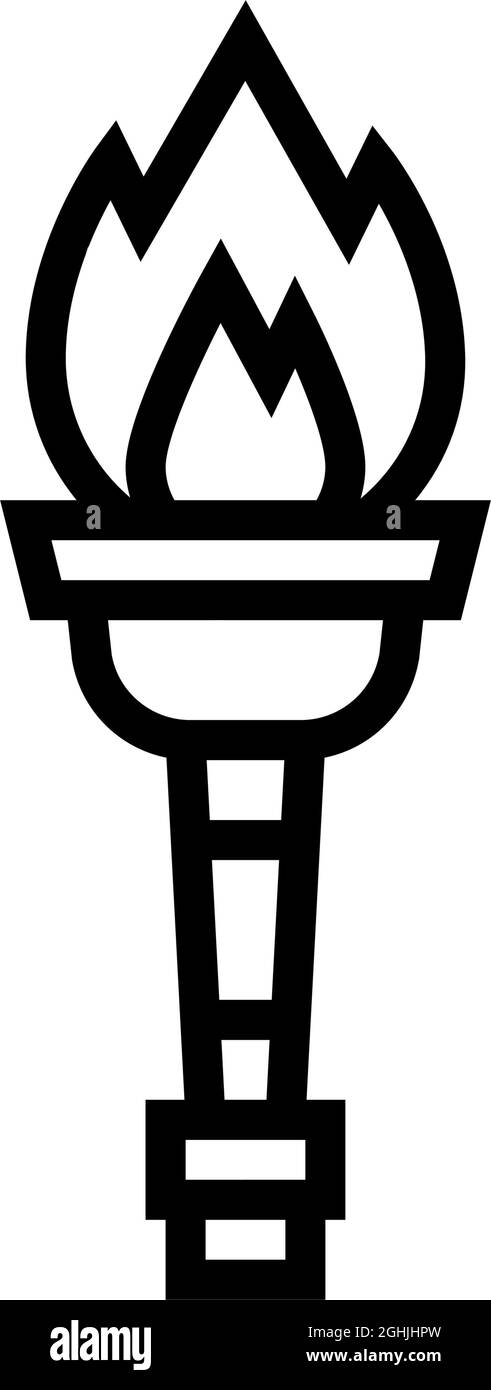 torch ancient greece line icon vector illustration Stock Vector Image ...