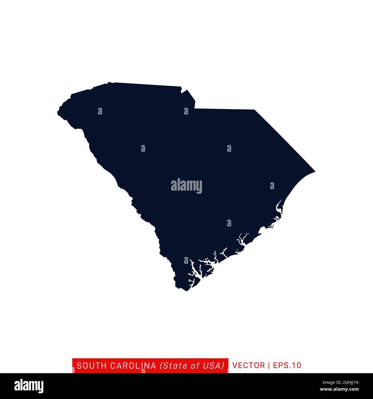 South Carolina (USA) Map Vector Stock Illustration Design Template ...