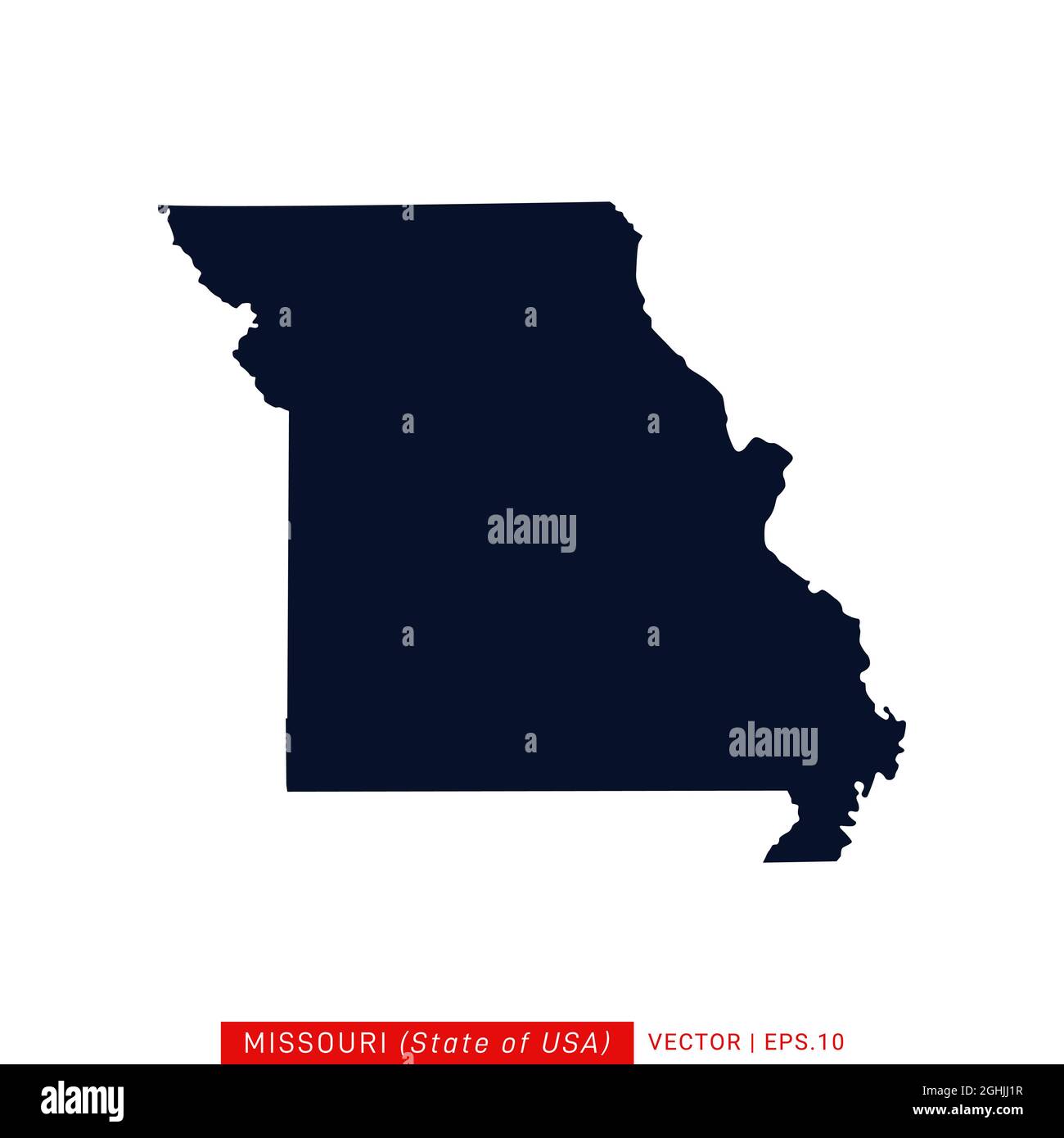 Missouri (USA) Map Vector Stock Illustration Design Template. Vector ...