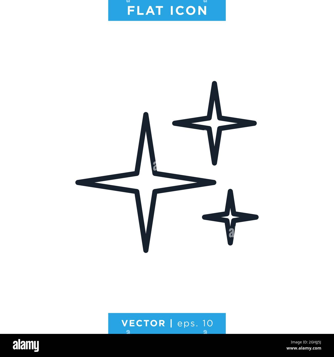 Sparkle Icon Vector Stock Illustration Design Template. Editable Stroke ...