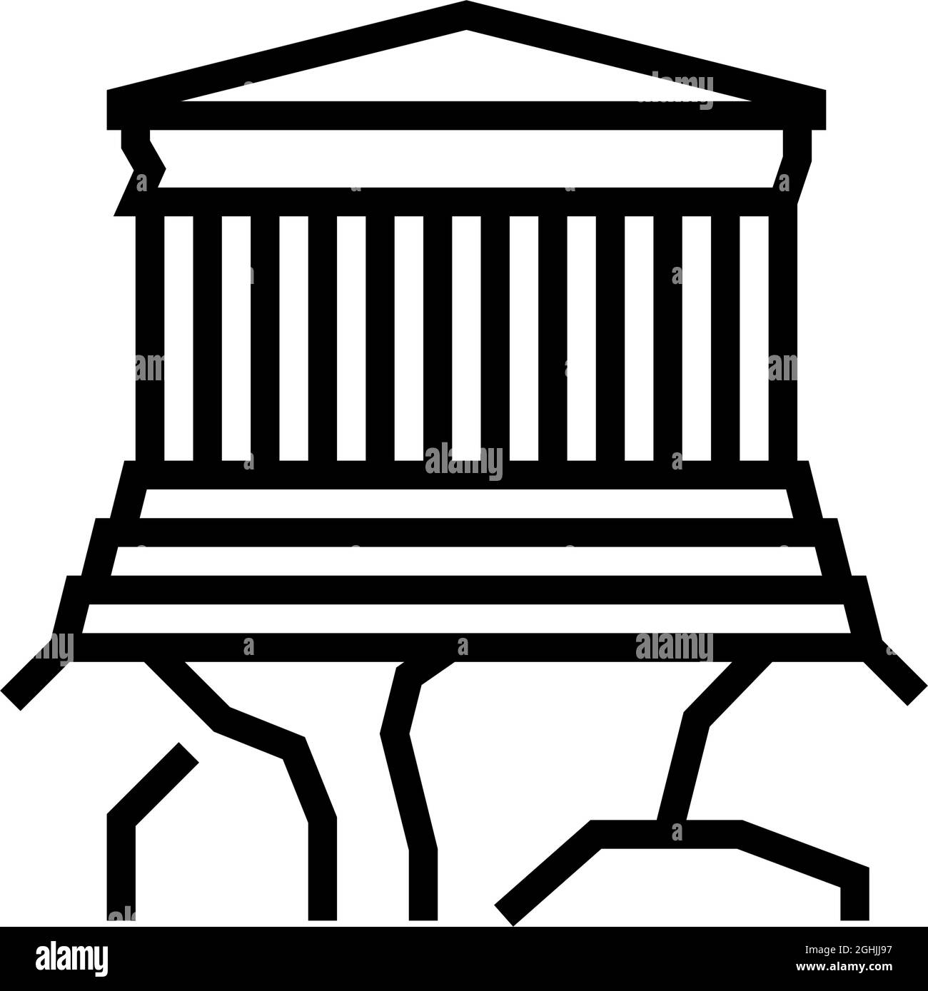 acropolis ancient greece architecture building line icon vector ...