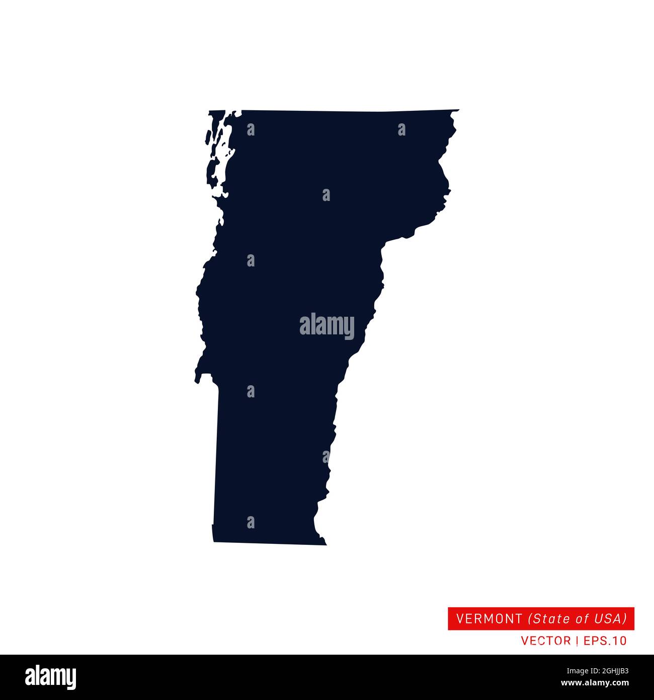 Vermont state map Cut Out Stock Images & Pictures - Alamy